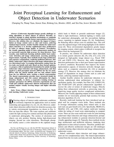 Joint Perceptual Learning For Enhancement And Object Detection In