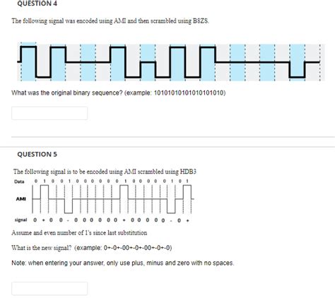 Solved Question 4 The Following Signal Was Encoded Using Ami