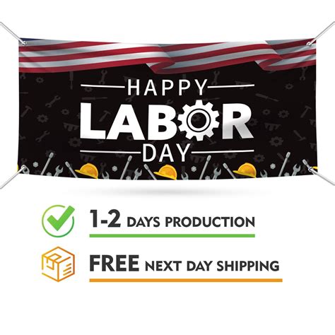 Happy Labor Day Banner Sign 13 Oz Heavy Duty Waterproof American Labor