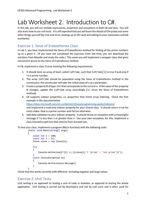 Lab Worksheet 2 Advanced Programming Lab 2 Laď Worksheet 2