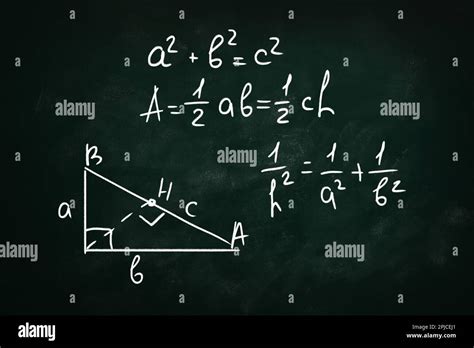 Basic Triangle Area Formulas And Pythagorean Theorem Written On