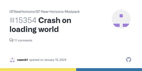 Crash On Loading World · Issue 15354 · Gtnewhorizonsgt New Horizons