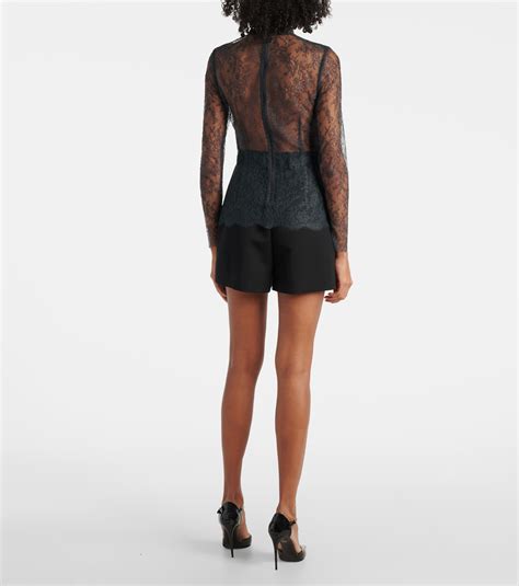 High Neck Floral Lace Top In Black Dolce Gabbana Mytheresa