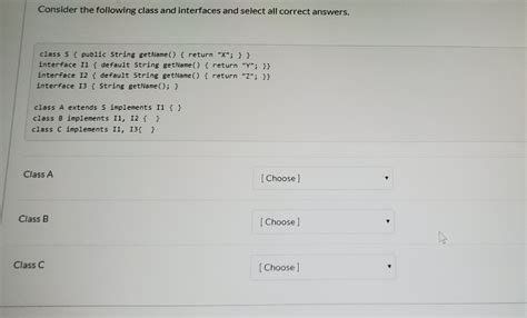 solved consider the following class and interfaces and
