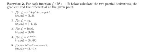 Solved Exercise 2 For Each Function F R2 6r Below