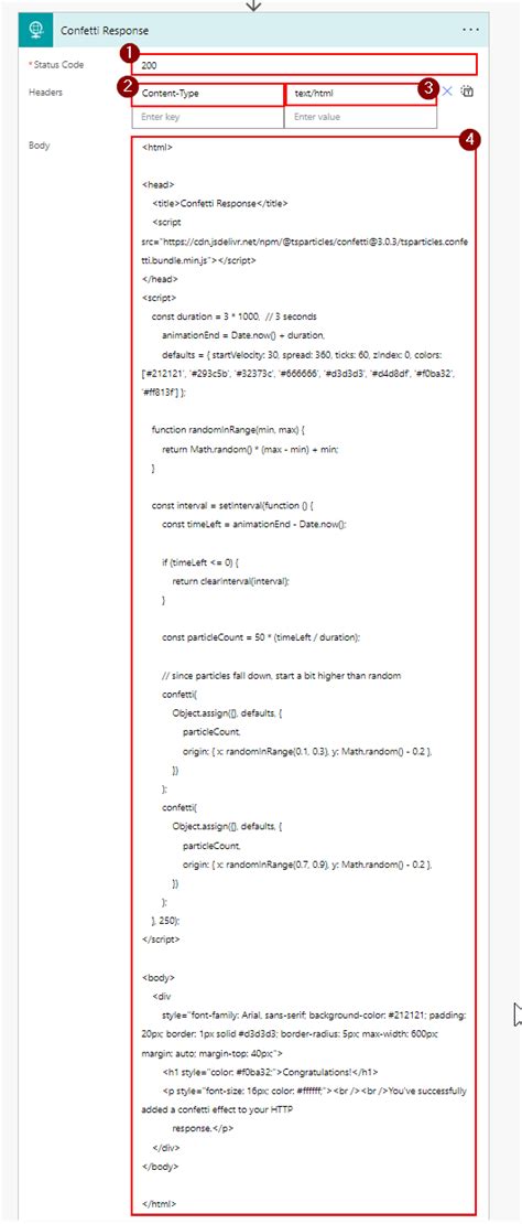 quick tip adding confetti to responses in power automate