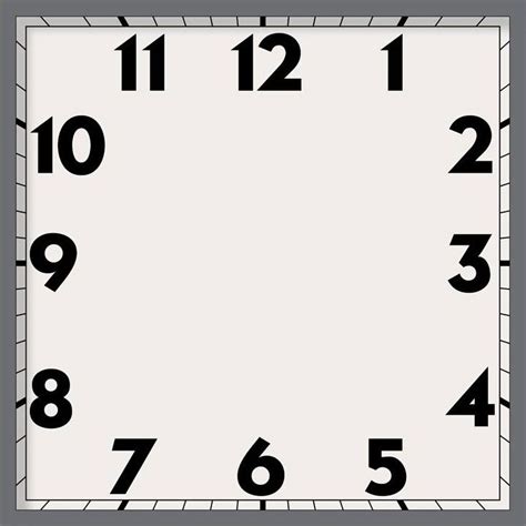 Квадратный циферблат | Clock face printable, Clock template, Clock face