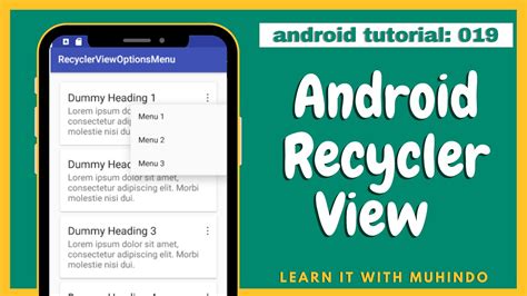 Part 19 Android Recyclerview Part 4 Popup Menu Youtube