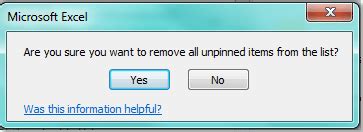 How To Clear Recent Document Lists From Excel
