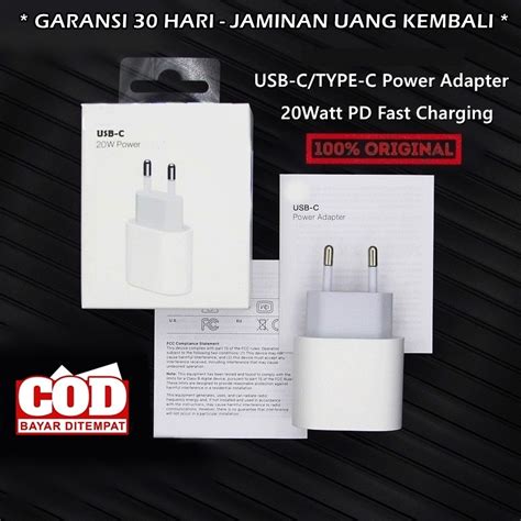 Jual Cod Adaptor Watt Fast Charging Adapter Type C Fast Charging Kepala Charger Usb C