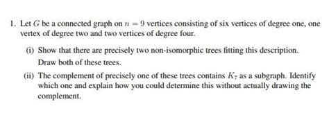 Let G Be A Connected Graph On N Vertices Chegg