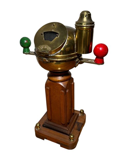 Maritime Ships Binnacle Brass Compass With Iron Correcting Spheres Nr 29412