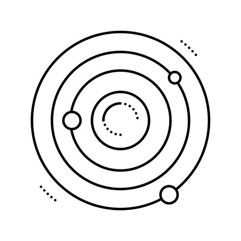 Atom Core Line Icon Vector Isolated Illustration 19591327 Vector Art At