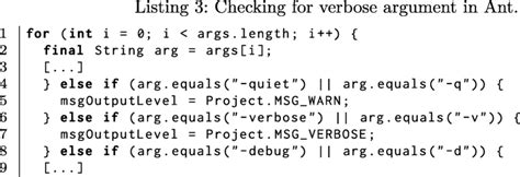 Checking For Verbose Argument In Ant Download Scientific Diagram