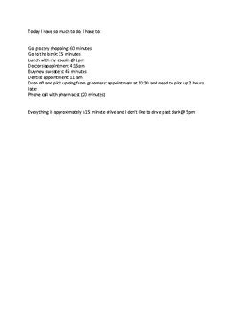 Adult Executive Functioning Scheduling Task By Allison Kasper TPT