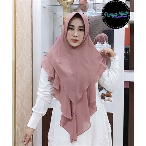 Jual jilbab instan jilbab khimar syari khimar ceruty 2 layer jumbo ...
