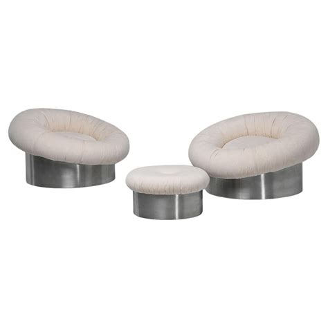 Antonella Mosca Emme Uno Chairs And Poof Italy 1965 For Sale At 1stdibs