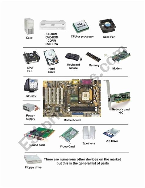 External Computer Parts Identification Worksheets