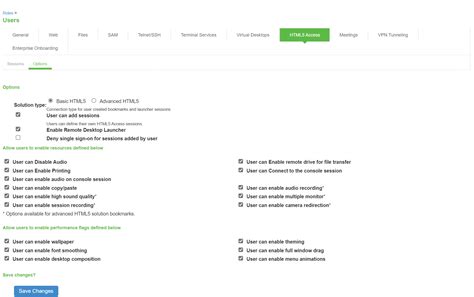 remote desktop and telnet ssh via html5 access