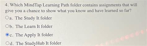 solved which mindtap learning path folder contains