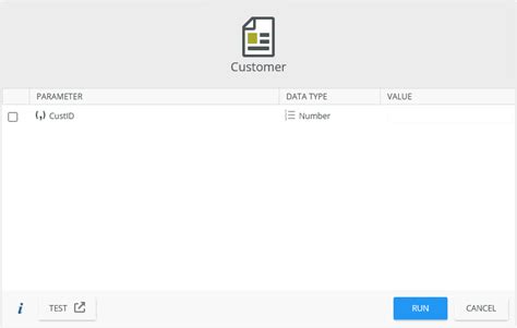 Form Parameters Tab