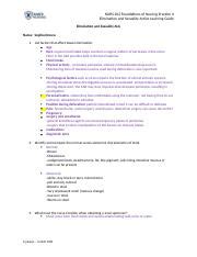 Elimination And Sexuality ALG Docx NURS 202 Foundations Of Nursing Practice II Elimination And