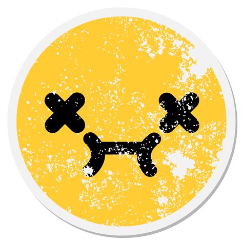 Cute Unsure Dead Face Circular Sticker 36377996 Png