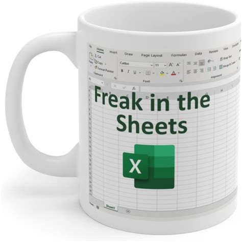 Vacedi Freak In The Sheets Mug Funny Spreadsheet Excel Coffee Mug 11 Oz White Amazon Ca Home