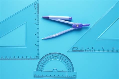 Premium Photo A Picture Of Geometry Side On Blue Background Geometry And Trigonometry Concept