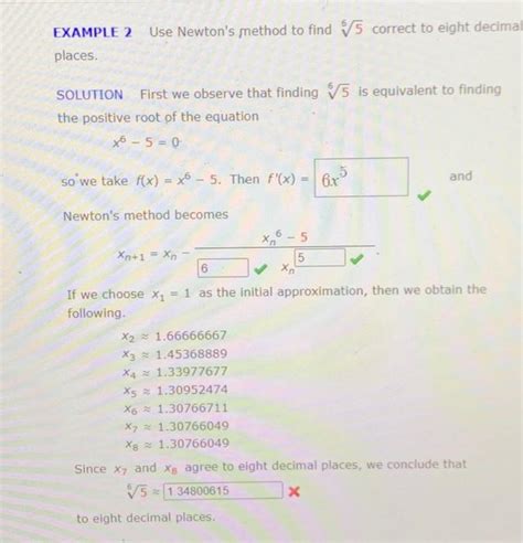 Solved EXAMPLE Use Newton S Method To Find Correct To Chegg Com