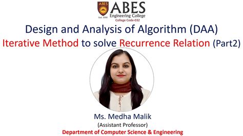 Iterative Method To Solve Recurrence Relation Part 2 Design Analysis Of Algorithm DAA
