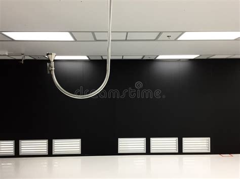 Clean Room With Black Anodized And Particle Counter Stock Image Image Of Empty Ceiling 154088913