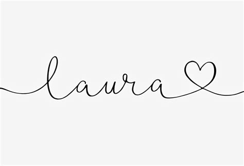 Elegant Cursive Laura Name With Heart Design Event Sign Playground