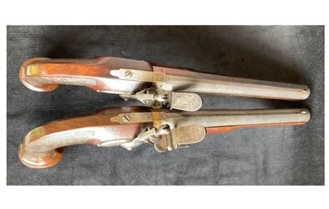 Proantic Rare Pair Of Officers Flintlock Pistols Boutet Versailles