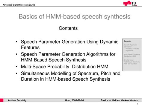 ppt basics of hmm based speech synthesis powerpoint presentation