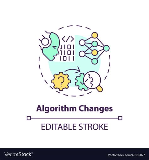 D Customizable Algorithm Changes Line Icon Vector Image