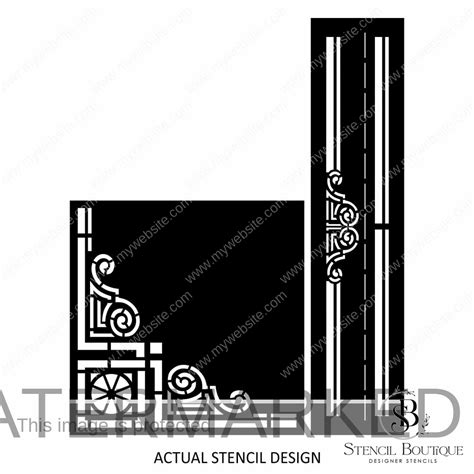 Athena Damask Corner Stencil Set Stencil Boutique