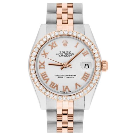 Rolex Datejust Dial Steel Rose Gold Diamond Unisex Watch 116231 Unworn