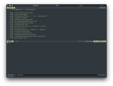 vim airline shows the wrong color for the unfocused terminal panel in