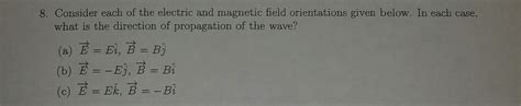 Solved Consider Each Of The Electric And Magnetic Field