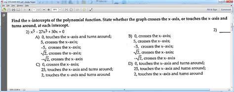 solved find the x intercepts of the polynomial function
