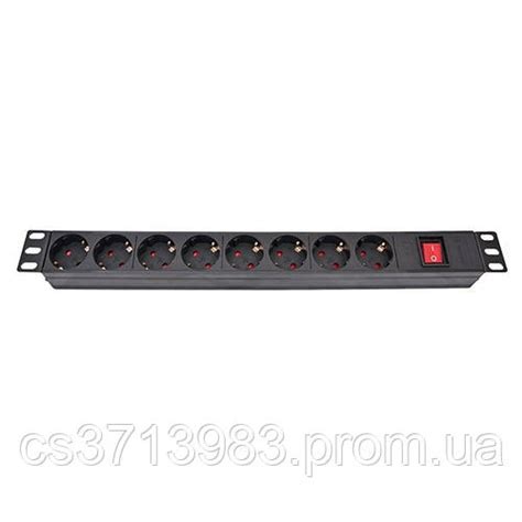 Блок розеток Atcom 1u 19 Pdu 8w C2С Ws 8 розеток з вимикачем ал корпус німецький тип 2 0