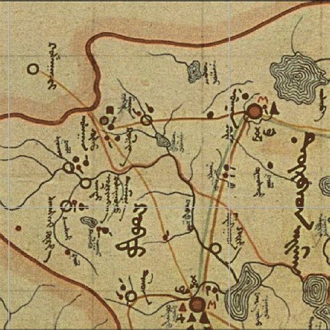 Map Of Northwest Mongolia With Classical Mongolian Script Uncertain