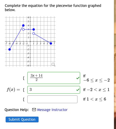 Solved Complete The Equation For The Piecewise Function