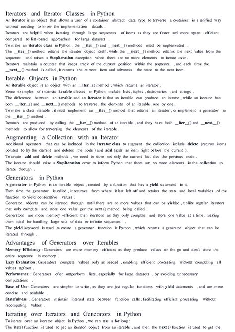 Comprehensive Notes On Iterators Abstract Data Types And Recursive