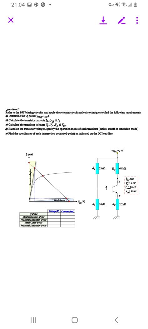 Solved Luestion 1 Refer To The Bjt Biasing Circuits And
