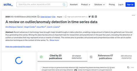 A Review On Outlier Anomaly Detection In Time Series Data