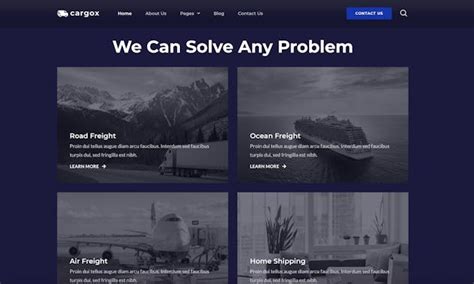 Cargox Logistic And Transportation Elementor Pro Template Kit Design Template Place