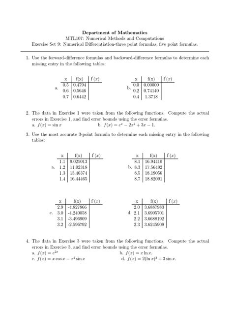 numerical differentiations pdf numerical analysis computational