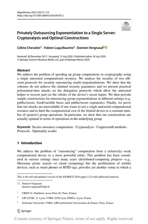 Privately Outsourcing Exponentiation To A Single Server Cryptanalysis And Optimal Constructions